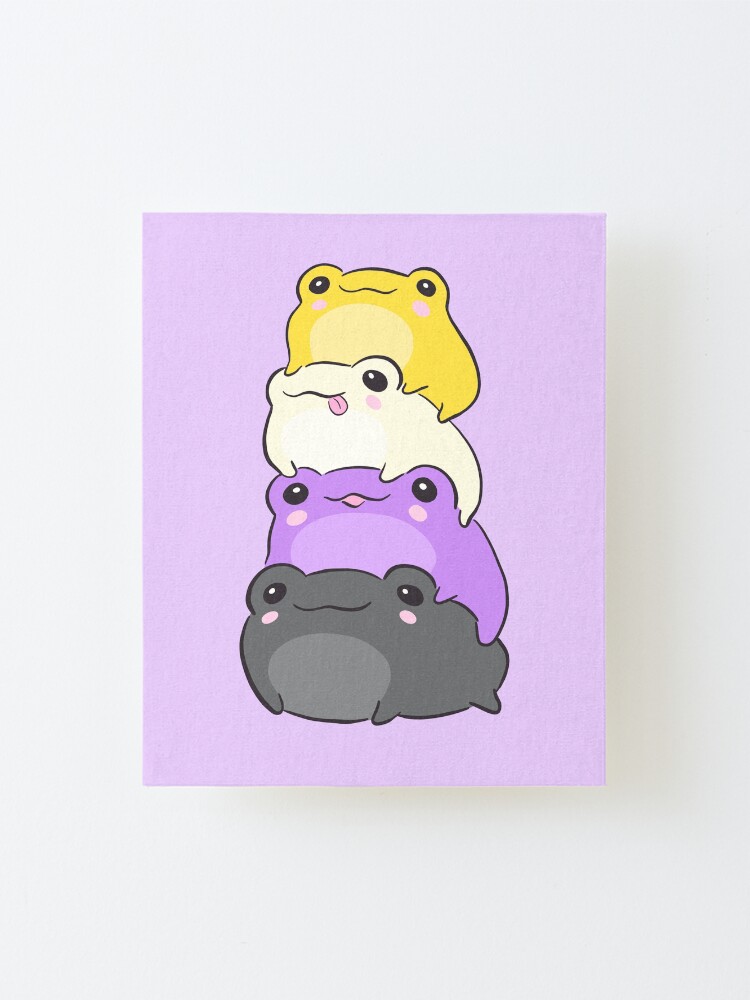 "Nonbinary Pride Frog - Cute Kawaii Aesthetic Frog - Subtle Non-Binary Enby NB Pride Flag Colors ...