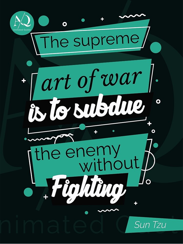 "Sun Tzu win without fight Quote - Light Green" Poster for Sale by ...
