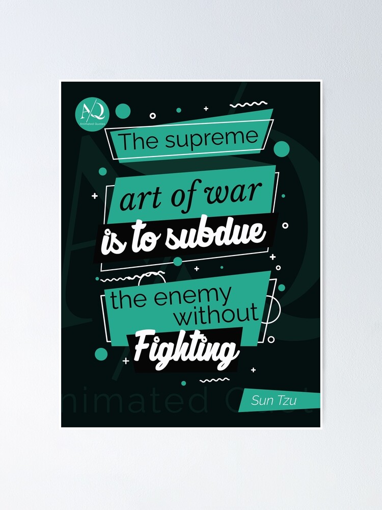 "Sun Tzu win without fight Quote - Light Green" Poster for Sale by ...