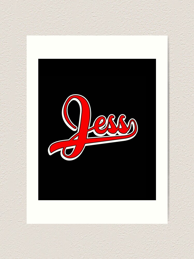 "Jess Team Jess I love Jess boy crush-vintage baseball font retro logo ...