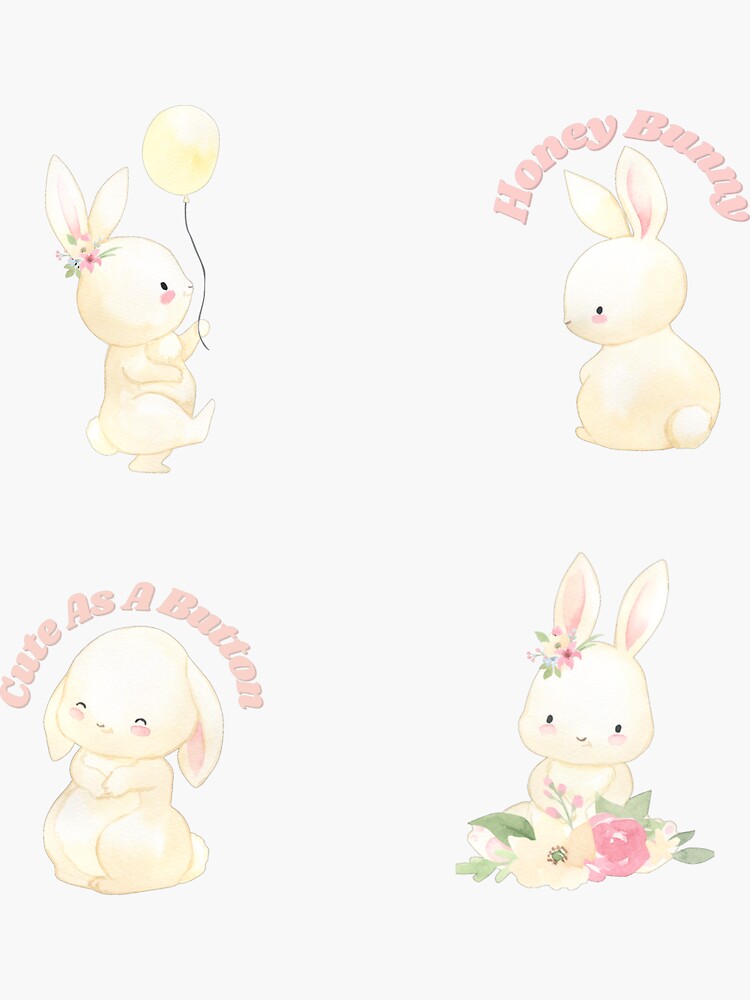 "Cute Bunny Sticker Pack " Sticker for Sale by cami-000 | Redbubble