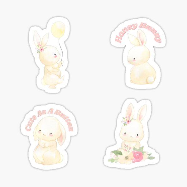 "Cute Bunny Sticker Pack " Sticker for Sale by cami-000 | Redbubble