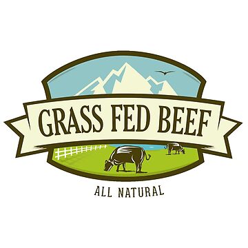 "Grass Fed Beef Vintage Farm Logo" Sticker for Sale by OrganicDelights ...