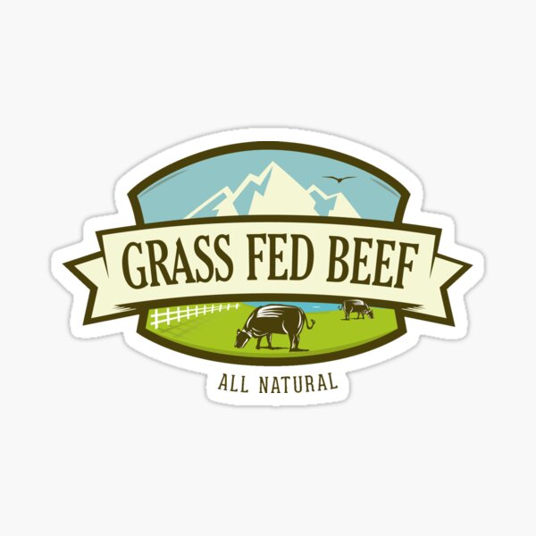 "Grass Fed Beef Vintage Farm Logo" Sticker for Sale by OrganicDelights ...