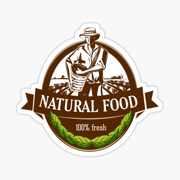 "Natural Food Vintage Farm Logo" Sticker for Sale by OrganicDelights ...