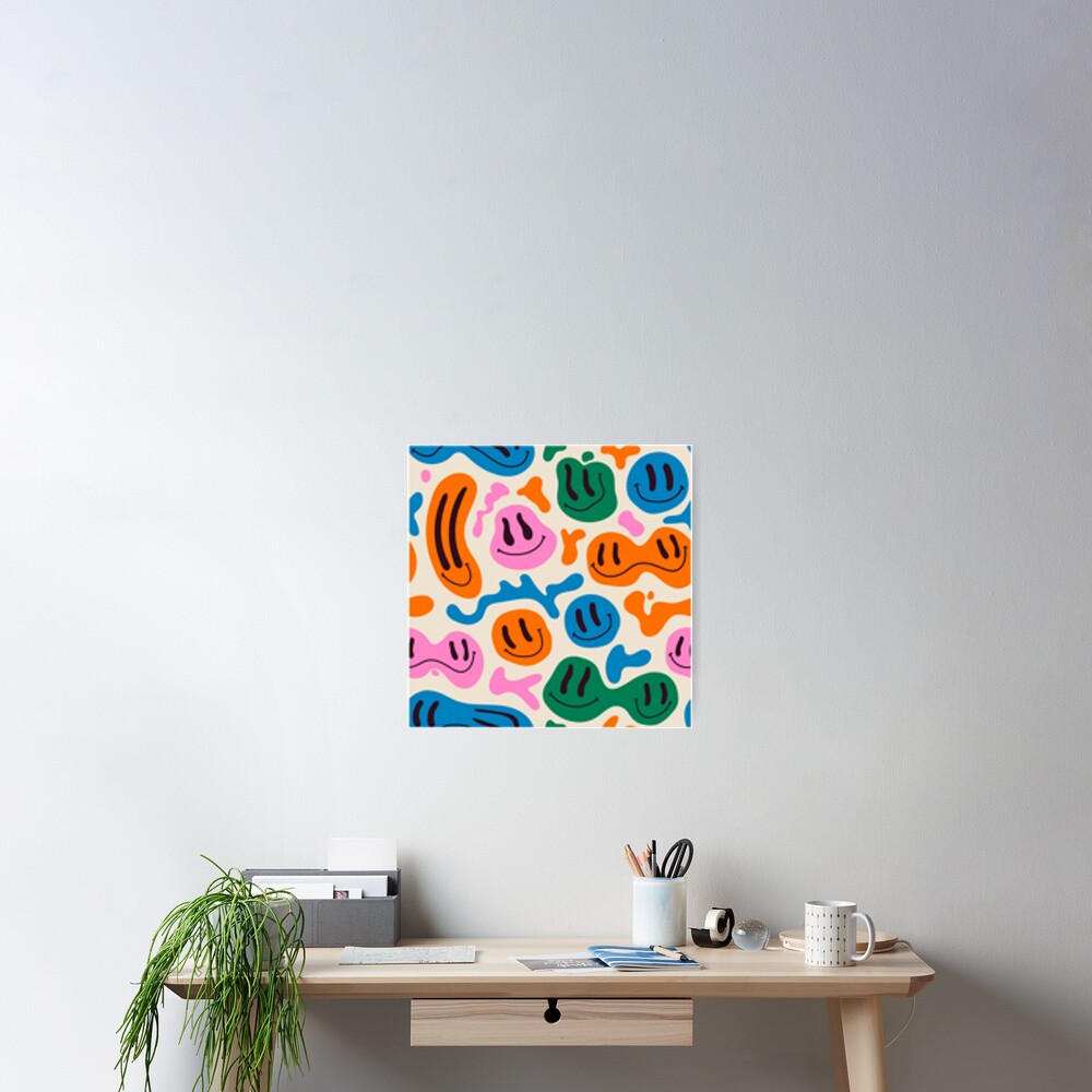 "liquid smiley face" Poster for Sale by StallionDesignz | Redbubble