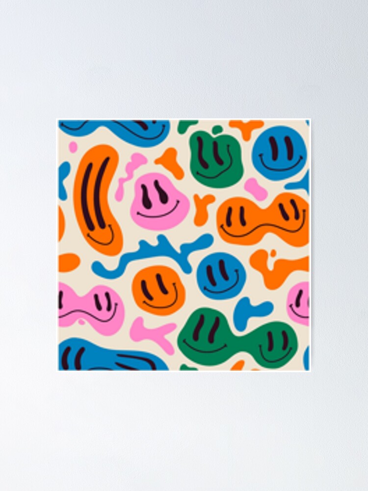 "liquid smiley face" Poster for Sale by StallionDesignz | Redbubble