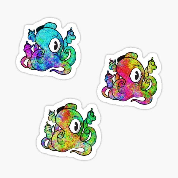 "Triple Rainbow Octopus" Sticker for Sale by Alibaba-Cave | Redbubble