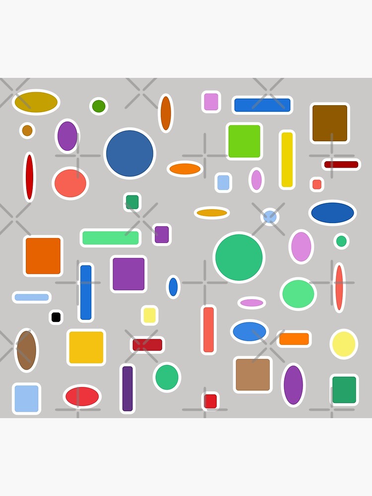 "All-Over Multi-color Circles, Oblong Shapes, Square Shapes with a ...