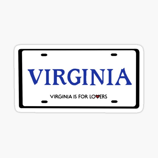 "Virginia license plate" Sticker for Sale by callih1231 | Redbubble