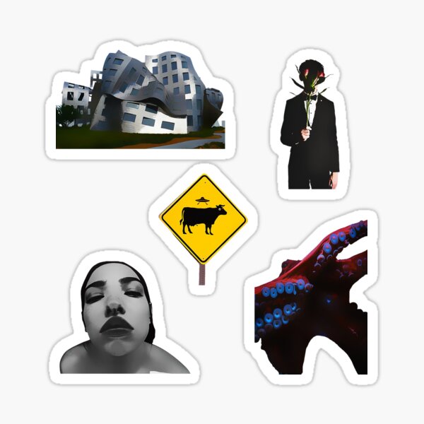 "5 Sketched Abnormal Stickers Pack Weird Funny Prank Joke" Sticker for ...