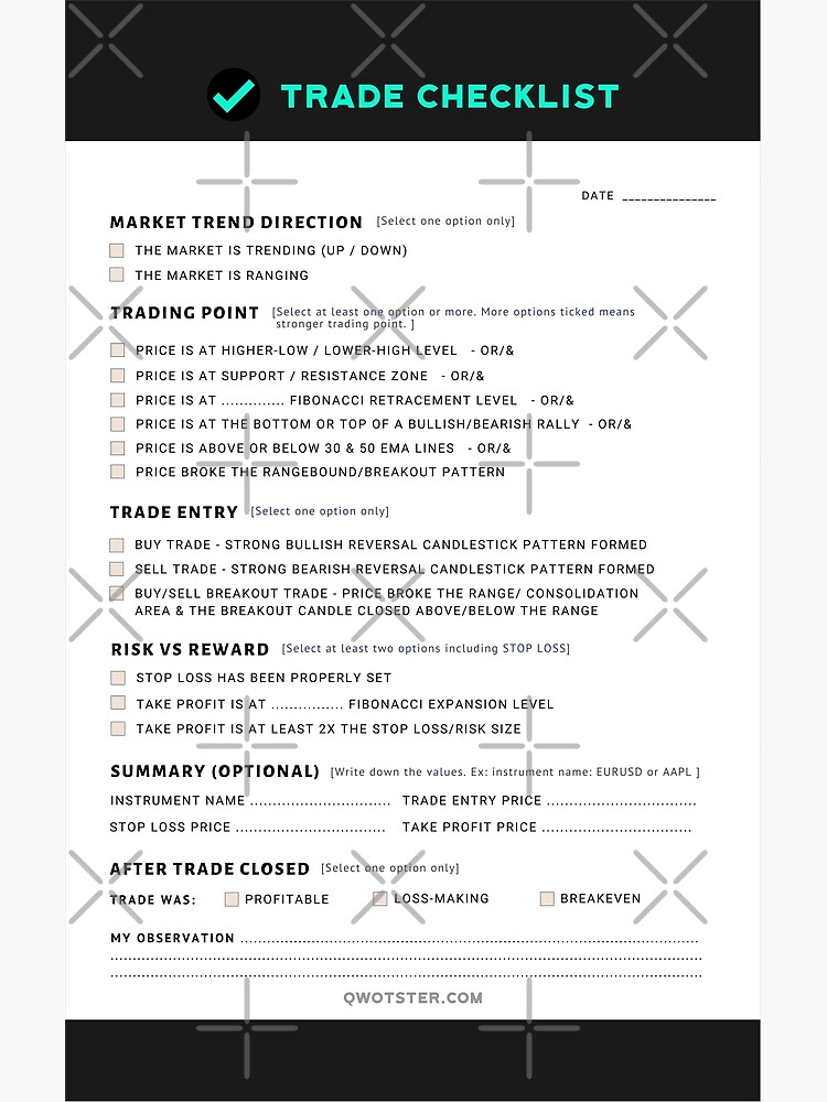 "Trade Checklist Tool" Photographic Print for Sale by qwotsterpro ...