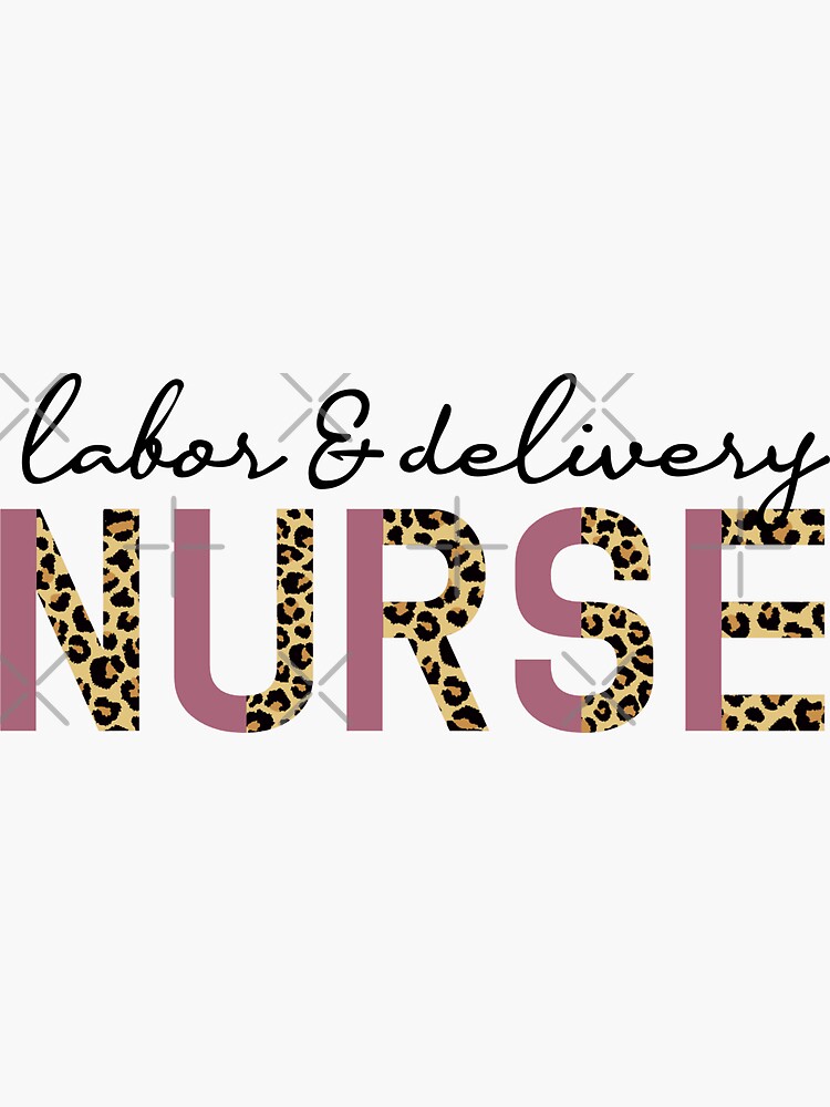 Pegatina «Enfermera de trabajo de parto y parto Tipografía con ...