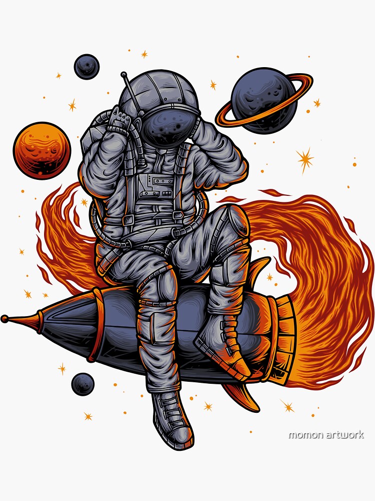"Astro rocket" Sticker for Sale by Danantart | Redbubble