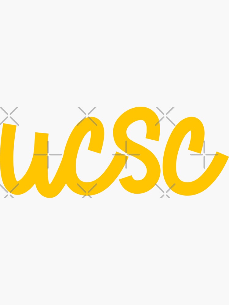 "ucsc - cornered cursive font" Sticker for Sale by scollegestuff ...