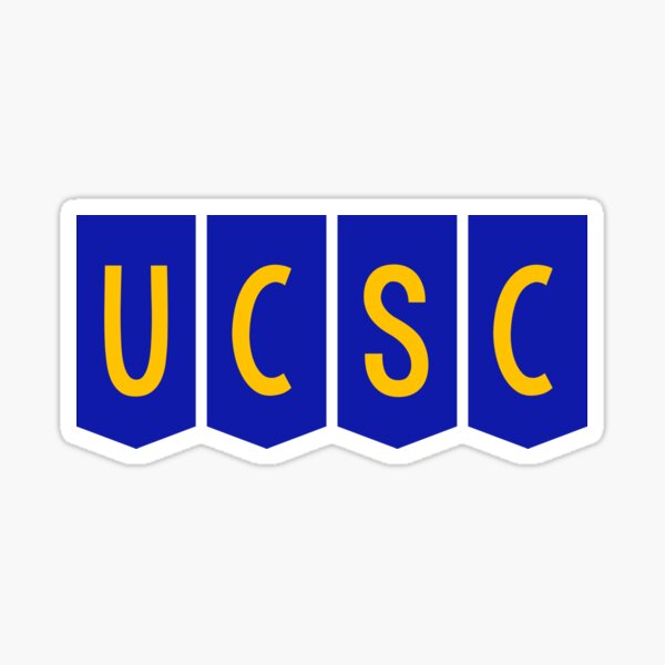 "ucsc - banner font" Sticker for Sale by scollegestuff | Redbubble