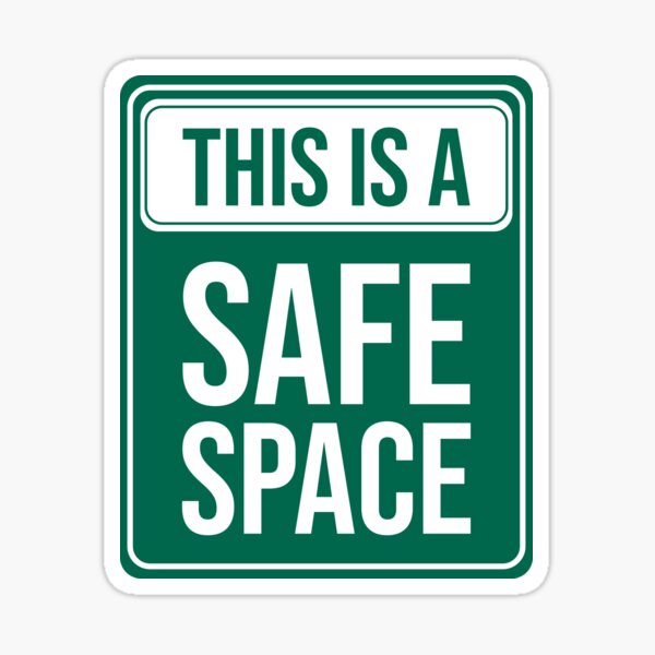 "Safe space, green traffic sign" Sticker for Sale by DeliriousSteve ...