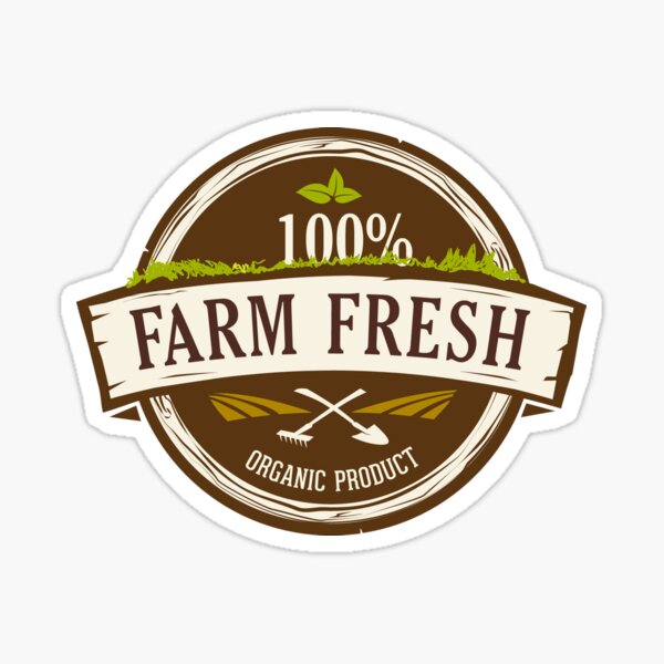 "Farm Fresh Organic Vintage Farm Logo" Sticker for Sale by ...