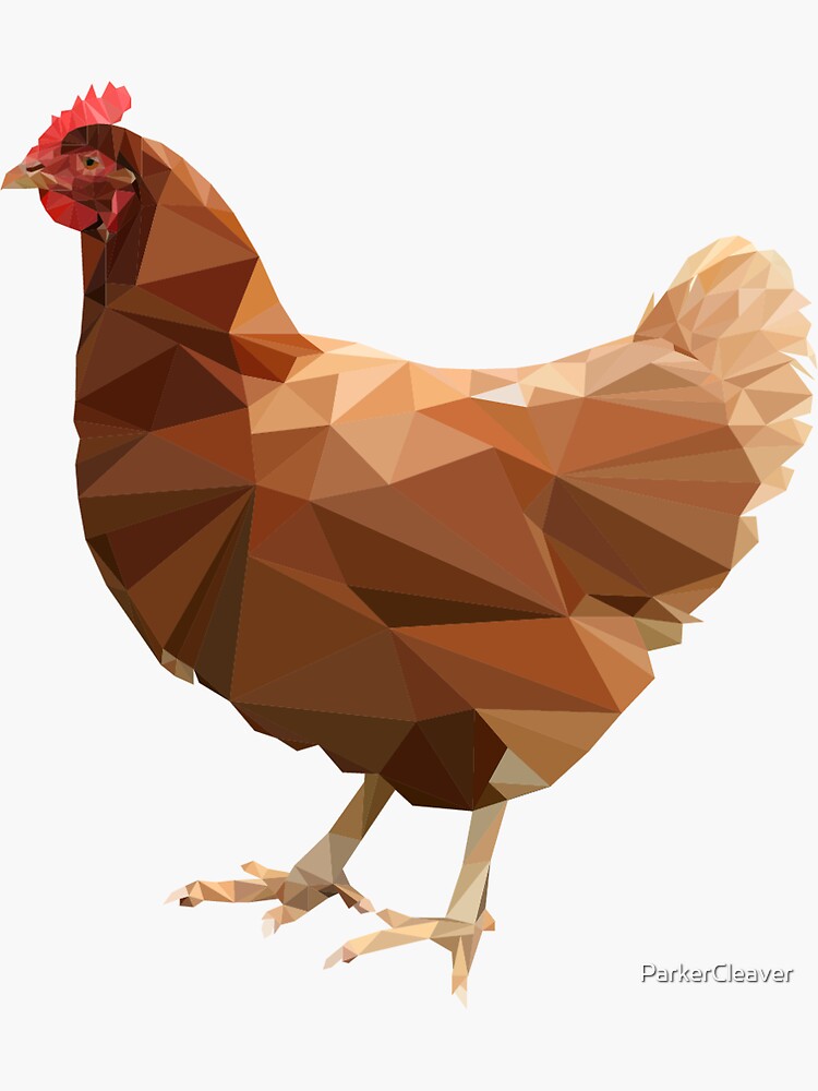 "Low-Poly Chicken" Sticker for Sale by ParkerCleaver | Redbubble