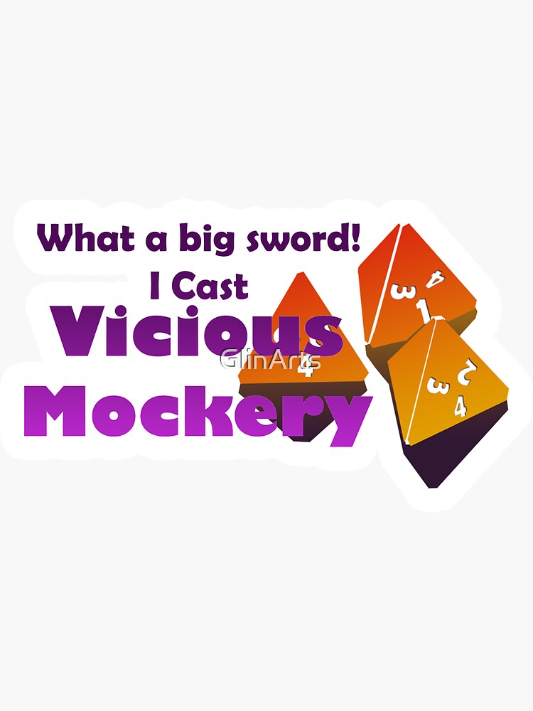 "Vicious Mockery" Sticker for Sale by GlinArts | Redbubble
