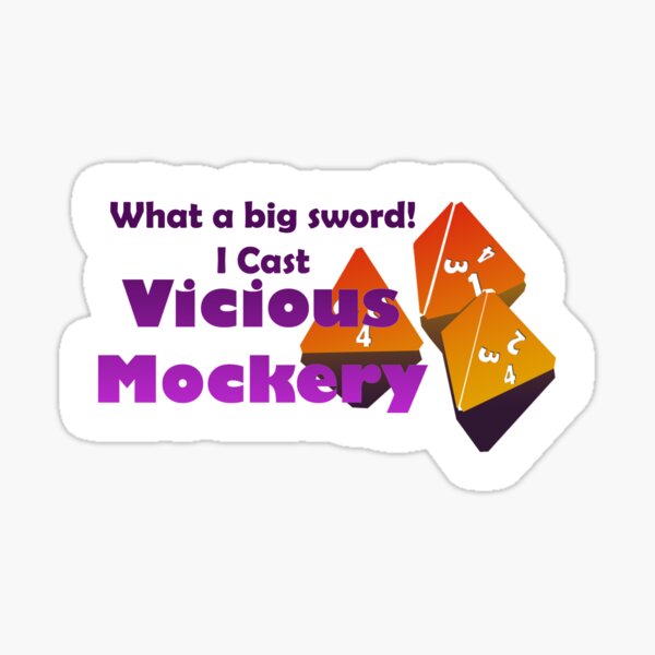"Vicious Mockery" Sticker for Sale by GlinArts | Redbubble