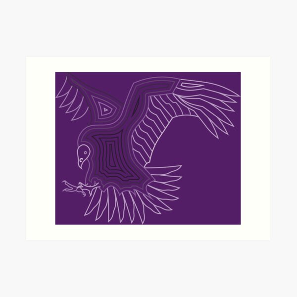 "Vulture Line Art (Purple)" Art Print for Sale by dsuazo | Redbubble