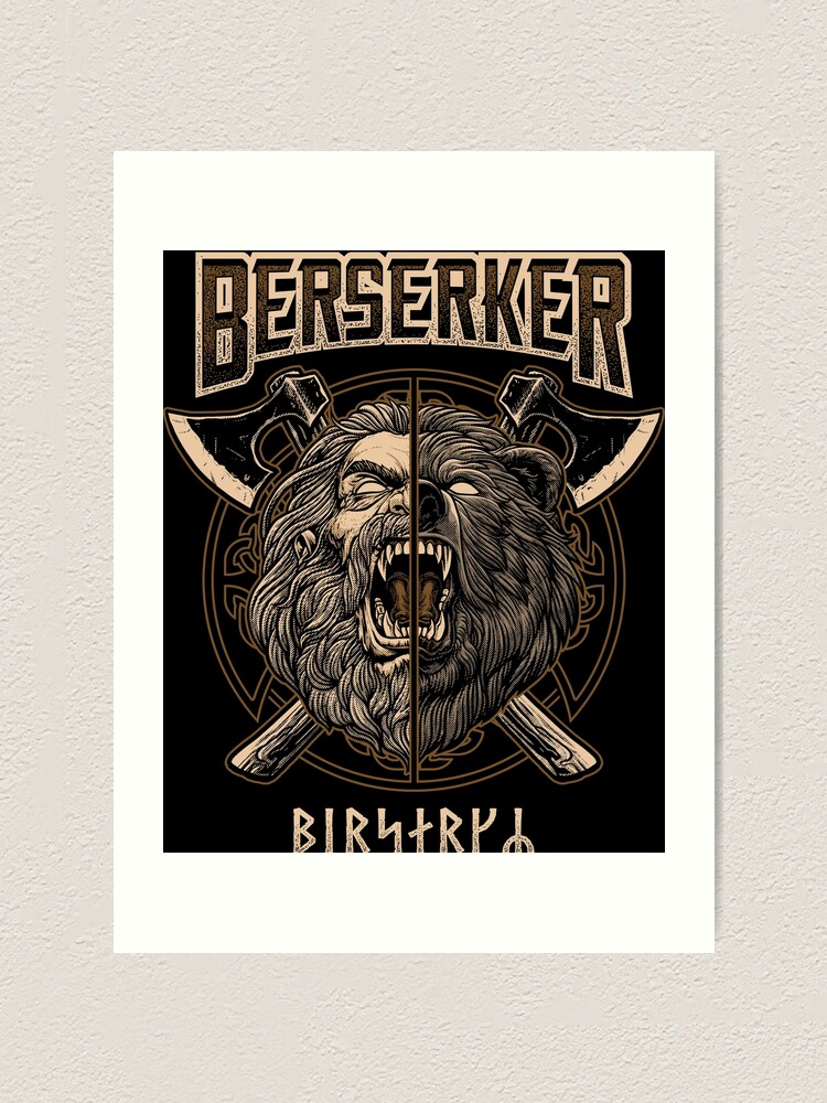 "Viking Berserker Norse Pagan Bear Warrior" Art Print for Sale by ...