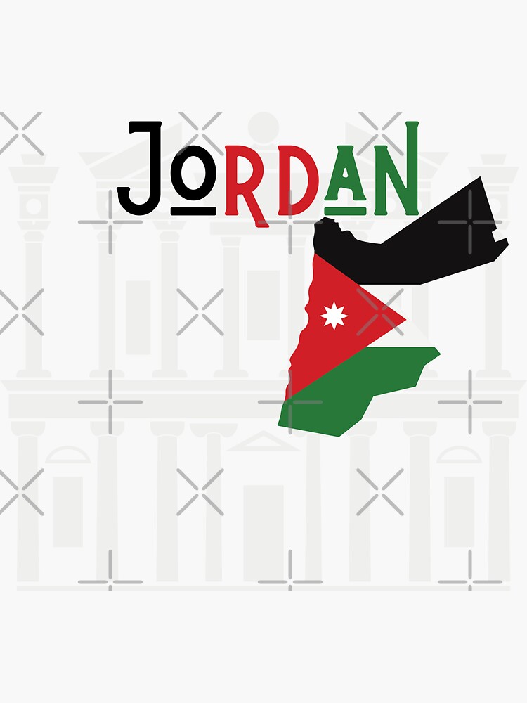 "Jordan, Jordan Map, Jordan sticker, Jordan design" Sticker for Sale by ...