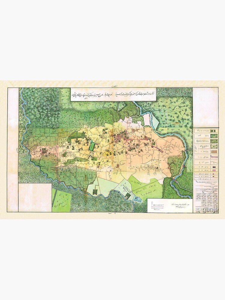 "Map of Rasht in Iran (1871)" Sticker for Sale by ganje | Redbubble