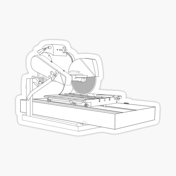 "Tile saw technical Drawing " Sticker for Sale by KeyboardCommand ...