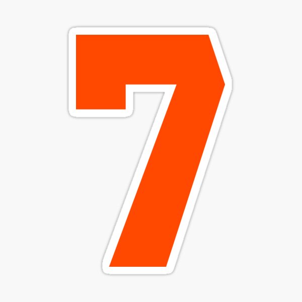 "Number 7 Sports Orange" Sticker for Sale by Shariss | Redbubble