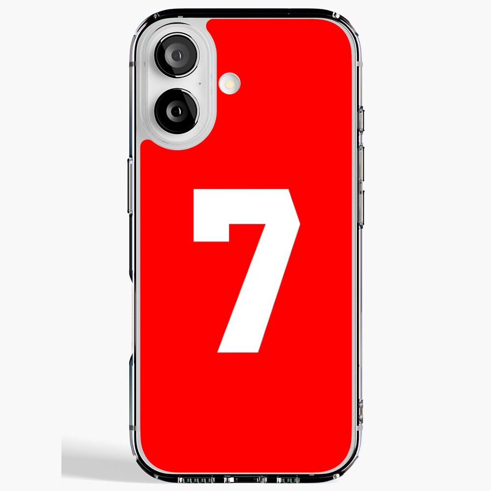 "Number 7 Sports Red" Sticker for Sale by Shariss | Redbubble