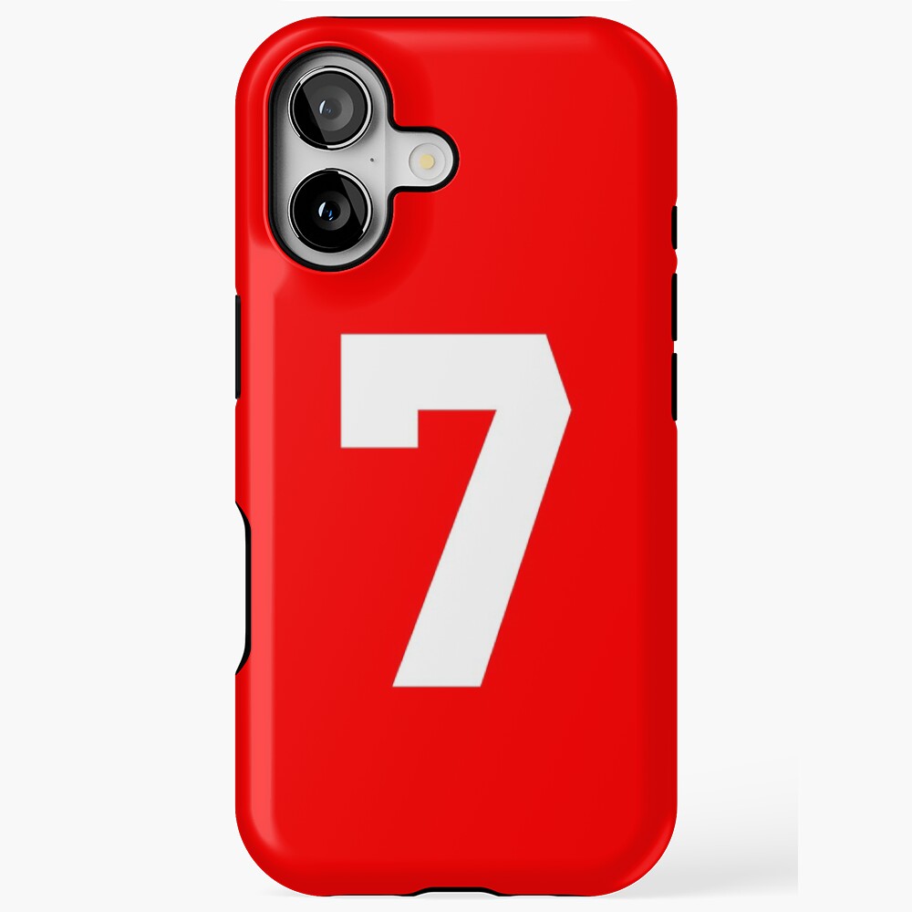 "Number 7 Sports Red" Sticker for Sale by Shariss | Redbubble