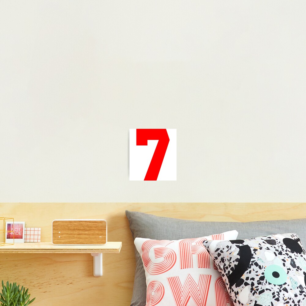 "Number 7 Sports Red" Sticker for Sale by Shariss | Redbubble