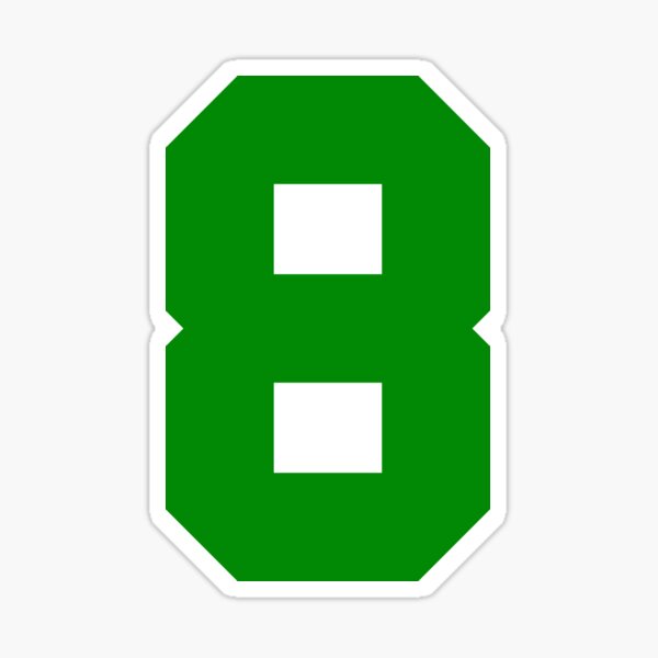 Pegatina for Sale con la obra «Número 8 Verde Deportivo» de Shariss ...