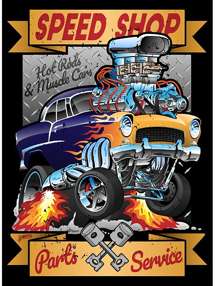 Lámina fotográfica «Speed Shop Hot Rod Muscle Car Piezas y servicio ...