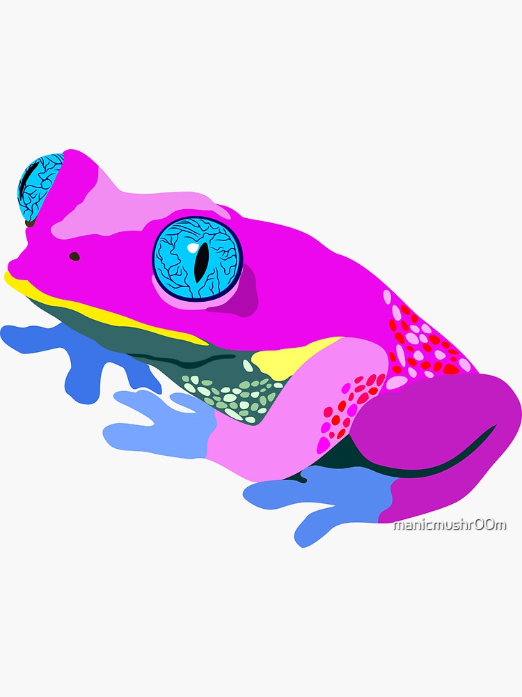 "Color Splash Frog Graphic Design" Sticker for Sale by manicmushr00m ...
