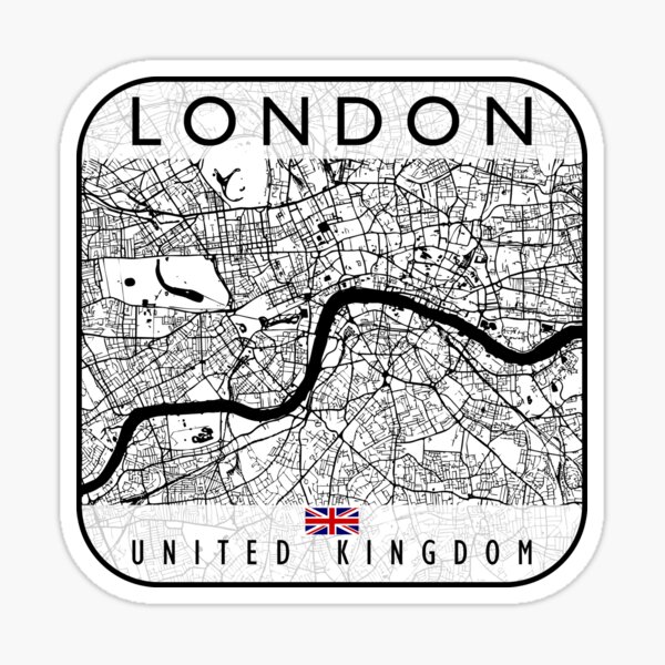 "LONDON MAP UNITED KINGDOM" Sticker for Sale by hatimelhag | Redbubble