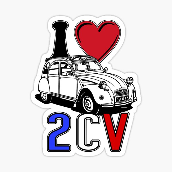 "I Love 2CV " Sticker for Sale by brylenbur | Redbubble