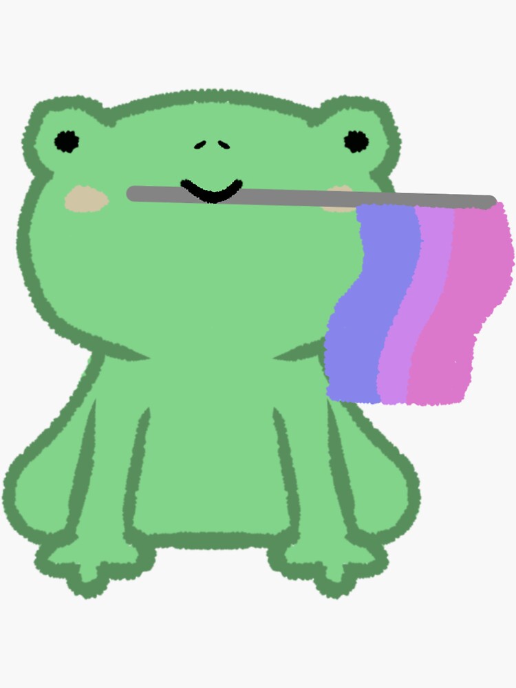 "bisexual pride flag frog! " Sticker by hellofroggie | Redbubble