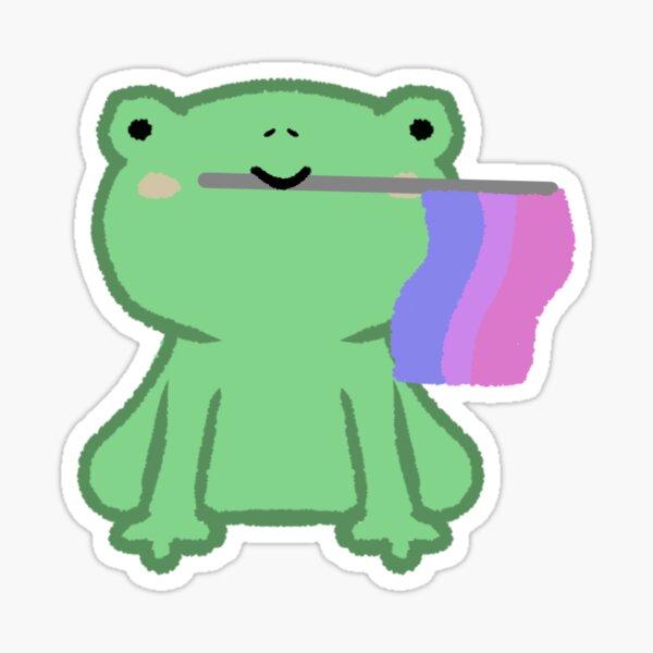 "bisexual pride flag frog! " Sticker by hellofroggie | Redbubble
