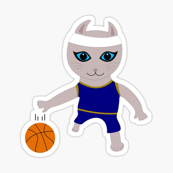 "Cute cat basketball" Sticker for Sale by nurism | Redbubble
