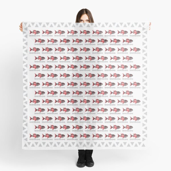"Chinook logo, Salmon with Spirit Face, multi print" Scarf for Sale by Chinook Nation | Redbubble