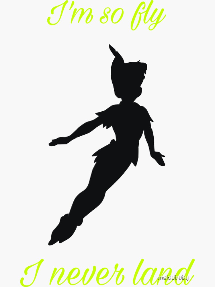 Silueta De Peter Pan Volando En Blanco Y Negro