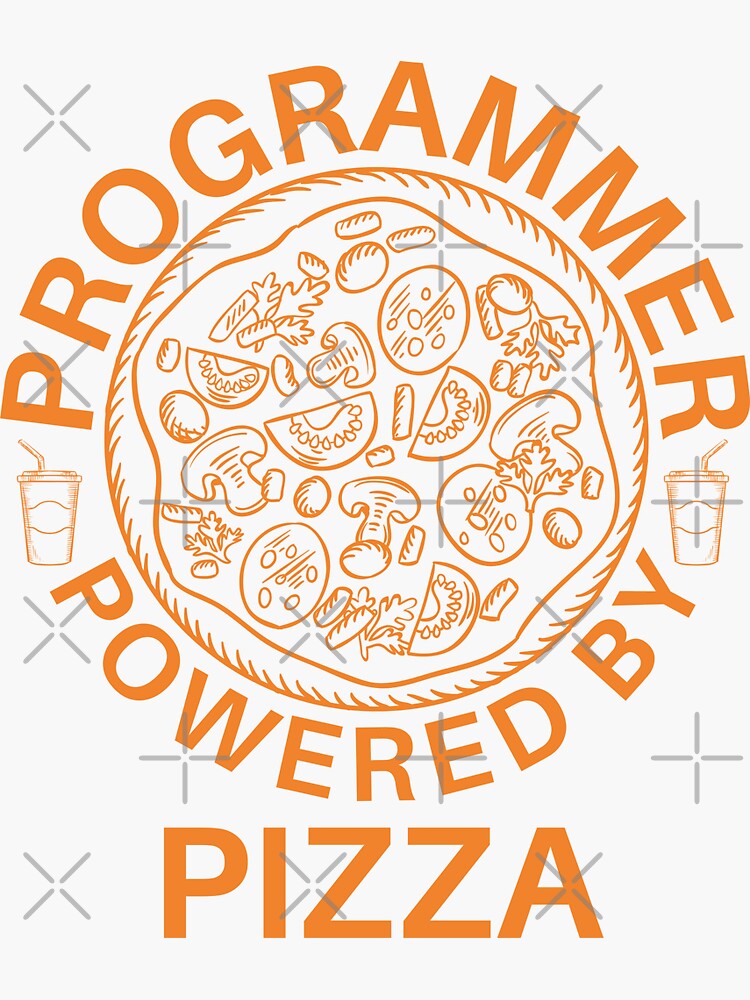 "Programmer Powered by Pizza" Sticker for Sale by S-JDesigns | Redbubble