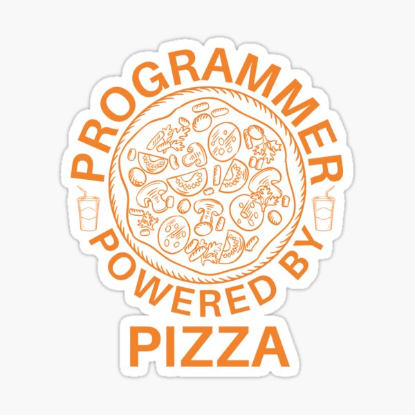 "Programmer Powered by Pizza" Sticker for Sale by S-JDesigns | Redbubble