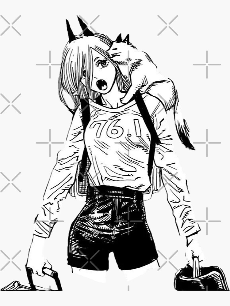 "Power and Cat | Chainsaw Man" Sticker for Sale by BrokenOtaku | Redbubble