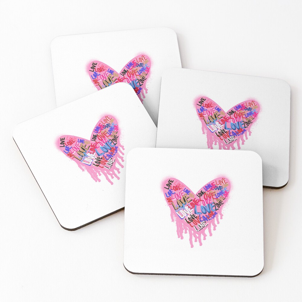 "preppy pink love heart art" Sticker for Sale by feliciadesigns | Redbubble