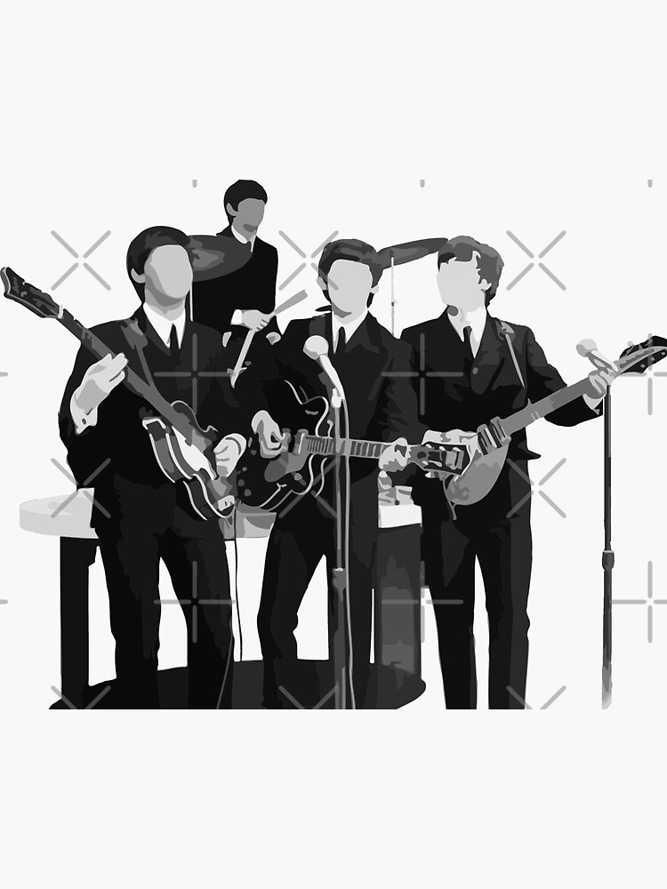 "1964's Live Fab Four" Sticker by Vince19Drums | Redbubble