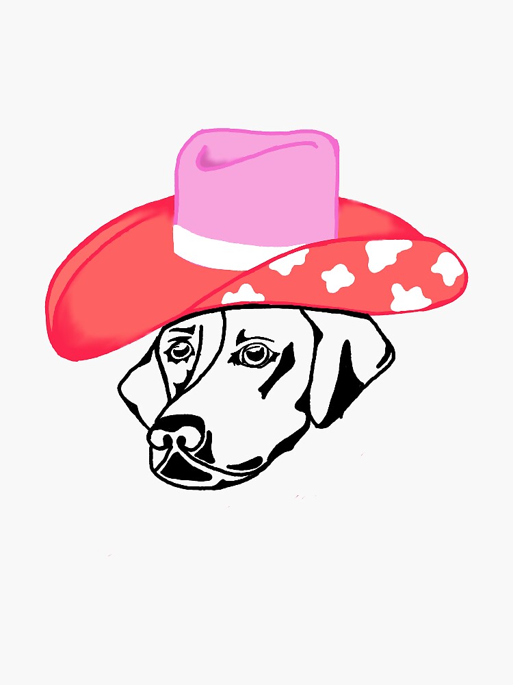 "Lab in a cowboy hat" Sticker for Sale by erinvanhoose | Redbubble